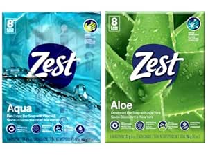 Amazon.com : Zest Deodorant Bar Soap Kit: Includes 8 Aqua Bar Soaps with Vitamin E (4 oz each ...