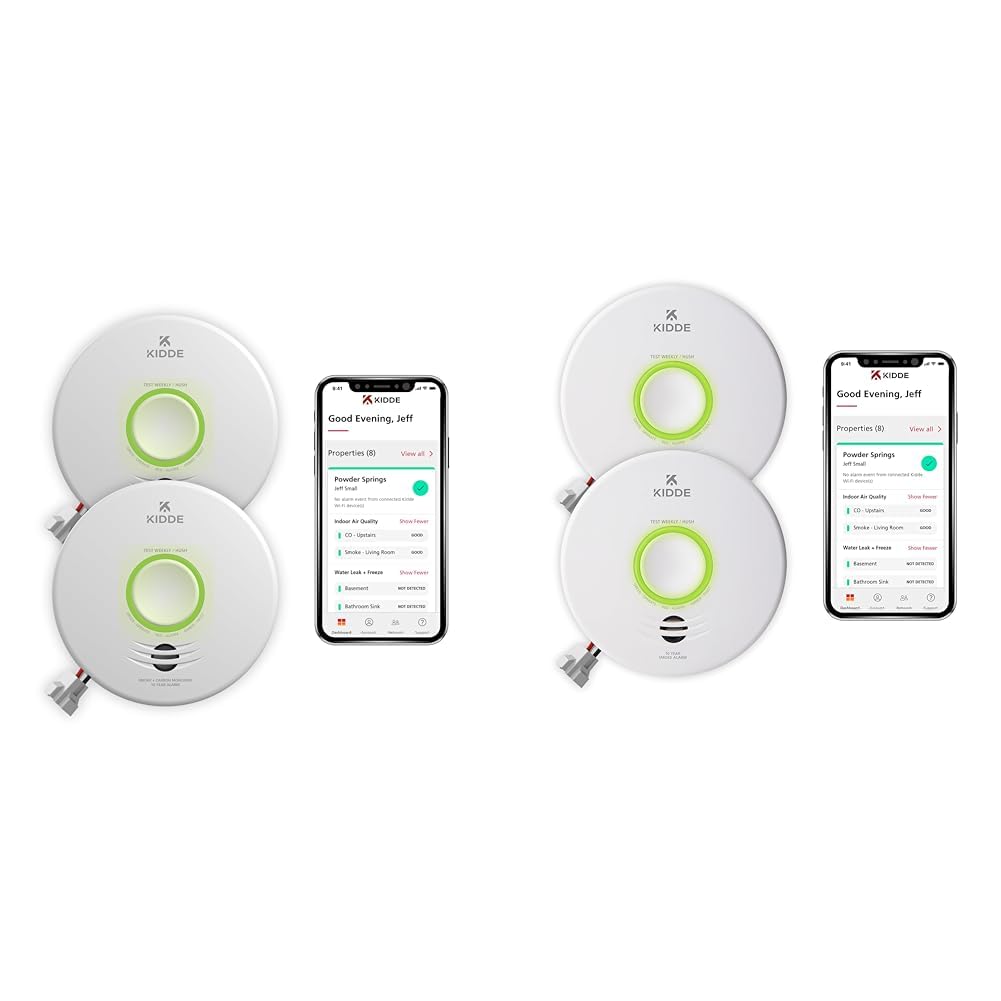 Kidde Smart Smoke & CO Detector WiFi Alexa Compatible Hardwired w ...