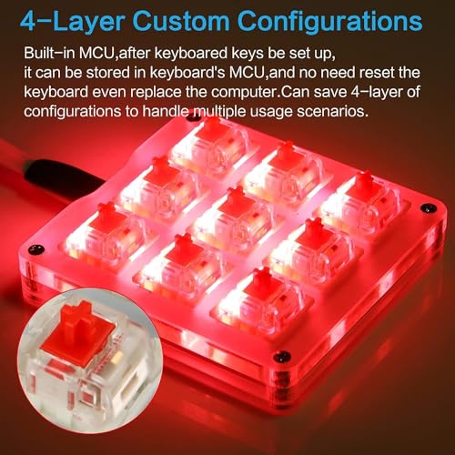 Snapklik.com : Mechanical Numpad Macro Keyboard, 9-Key Numeric Keypad ...