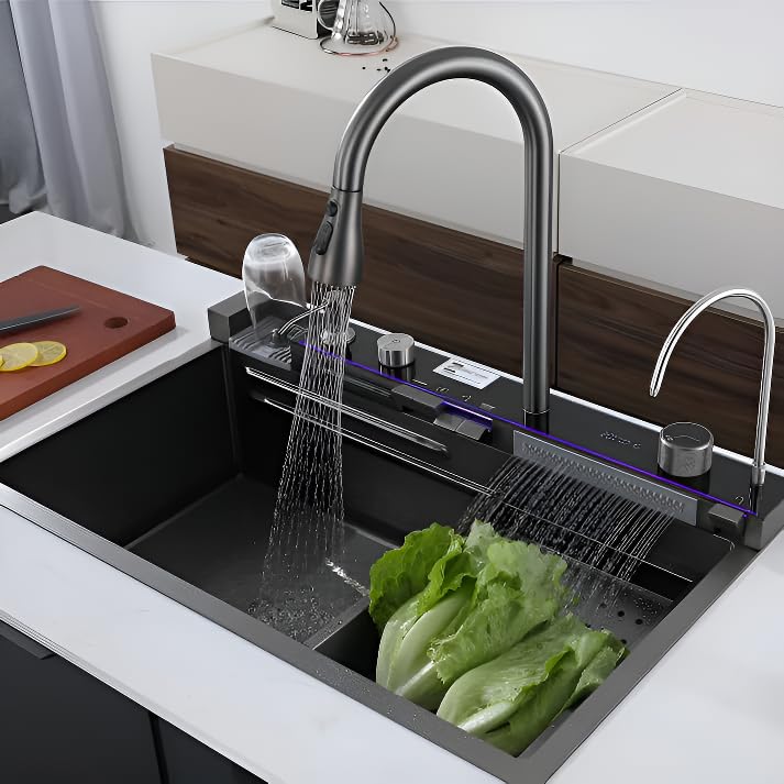 Buy ex Fully Equipped Kitchen Sink with Integrated Waterfall and Pull ...