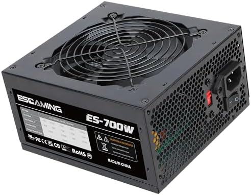 ESGAMING 700W Non Modular Power Supply with Low-Noise 120mm Fan ATX PSU ...