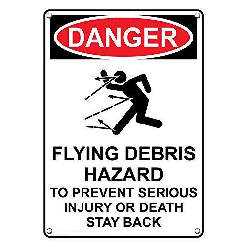Amazon.com: Weatherproof Plastic Vertical OSHA Danger Flying Debris ...