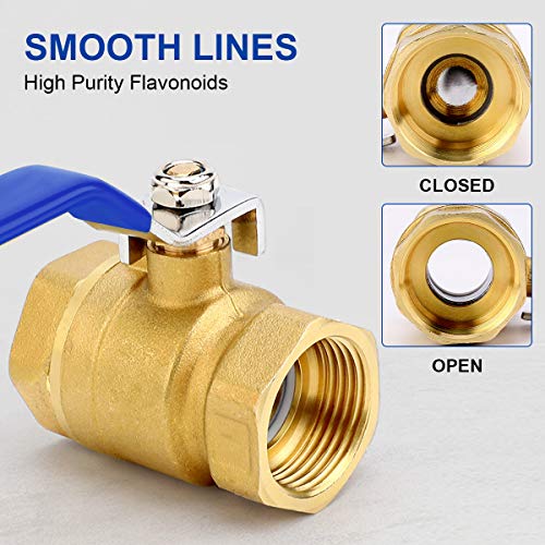 3/4" NPT 2PCS Full Port Forged Brass Ball Valve, Full Port Heavy Duty ...