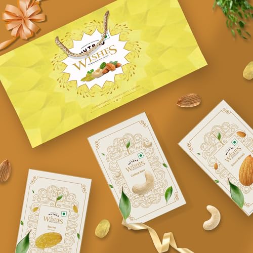 Nutraj Diwali Dry Fruits Gift Box 300g | 3 Items Combo Pack - Almond ...