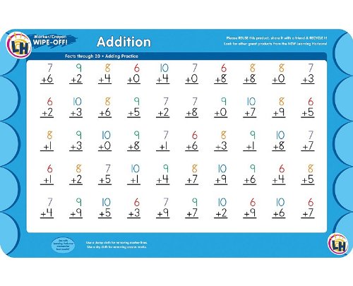 Addition Wipe Off Activity Mat: Learning Horizons: 9781595455604 ...