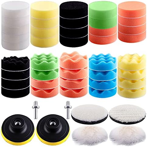 SIQUK 7 Pieces 3 Inch Wool Polishing Pad Wool Bonnet Pad Wool Polishing ...