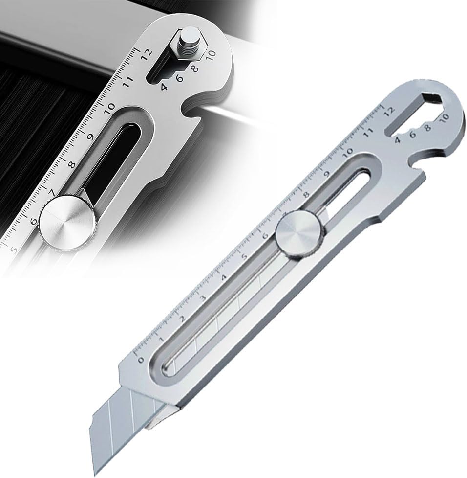 Cutter Professionnel Rétractable en Acier Inox, 2024 Couteau utilitaire ...