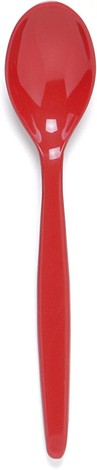 Harfield Red Dessert Spoon (20cm) - Pack of 10 Reusable Virtually ...