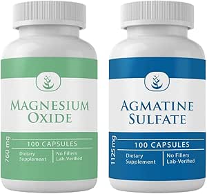 Amazon.com: PURE ORIGINAL INGREDIENTS Agmatine Sulfate & Magnesium Sulfate Capsules Bundle, 100 ...