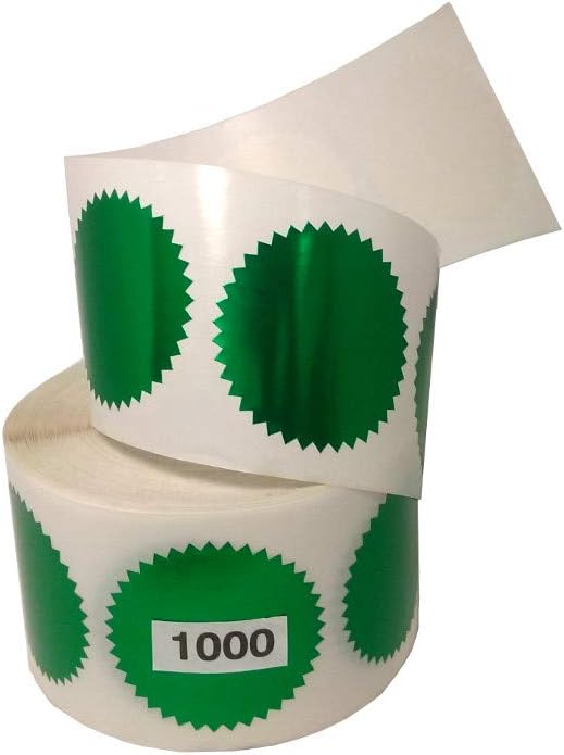 Amazon.com : Green Legal Embossing Labels, Metallic Foil Stickers, 2 ...