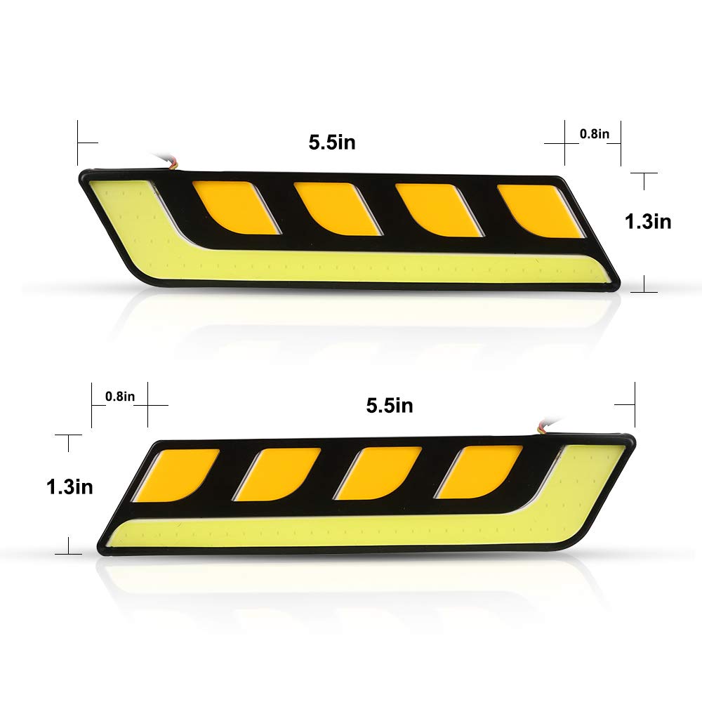 Snapklik.com : YSY 2Pcs Car Light Assembly DRL Led COB Daytime Running ...