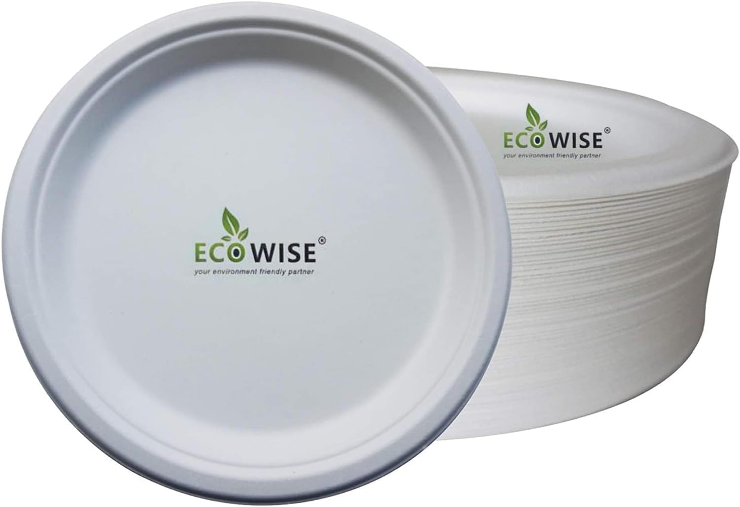 100 WHITE PLASTIC PLATES - 9 inch/23cm quality durable plates ideal for ...