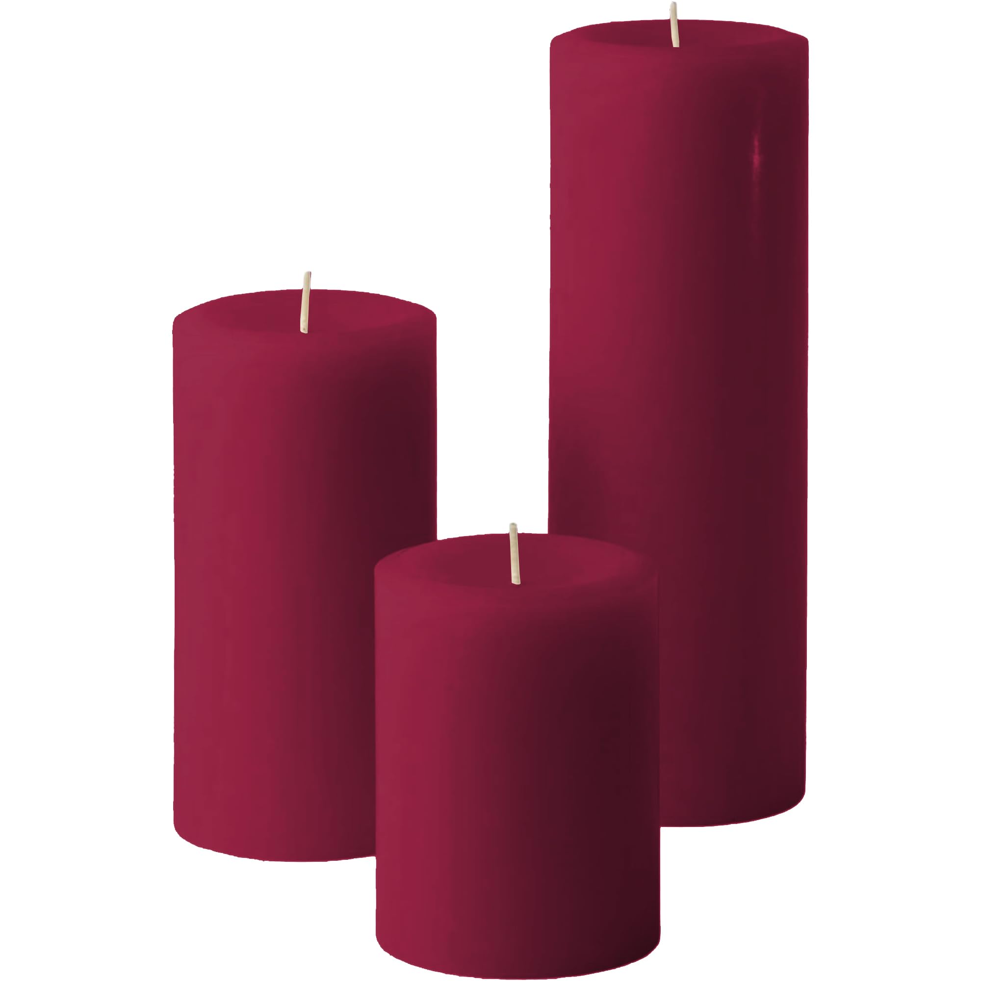 Amazon.com: Mister Candle Unscented Dripless Pillar Candles Set of 3 ...