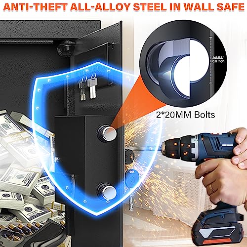 Snapklik.com : 17.72 Tall Wall Safe Between Stud, Fireproof Wall Safes ...
