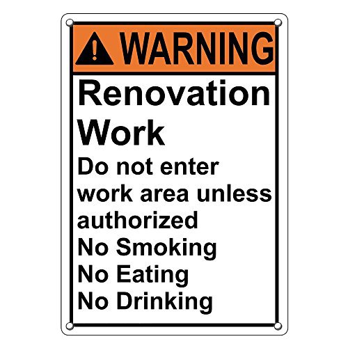 Weatherproof Plastic Vertical ANSI Warning Renovation Work Do Not Enter ...