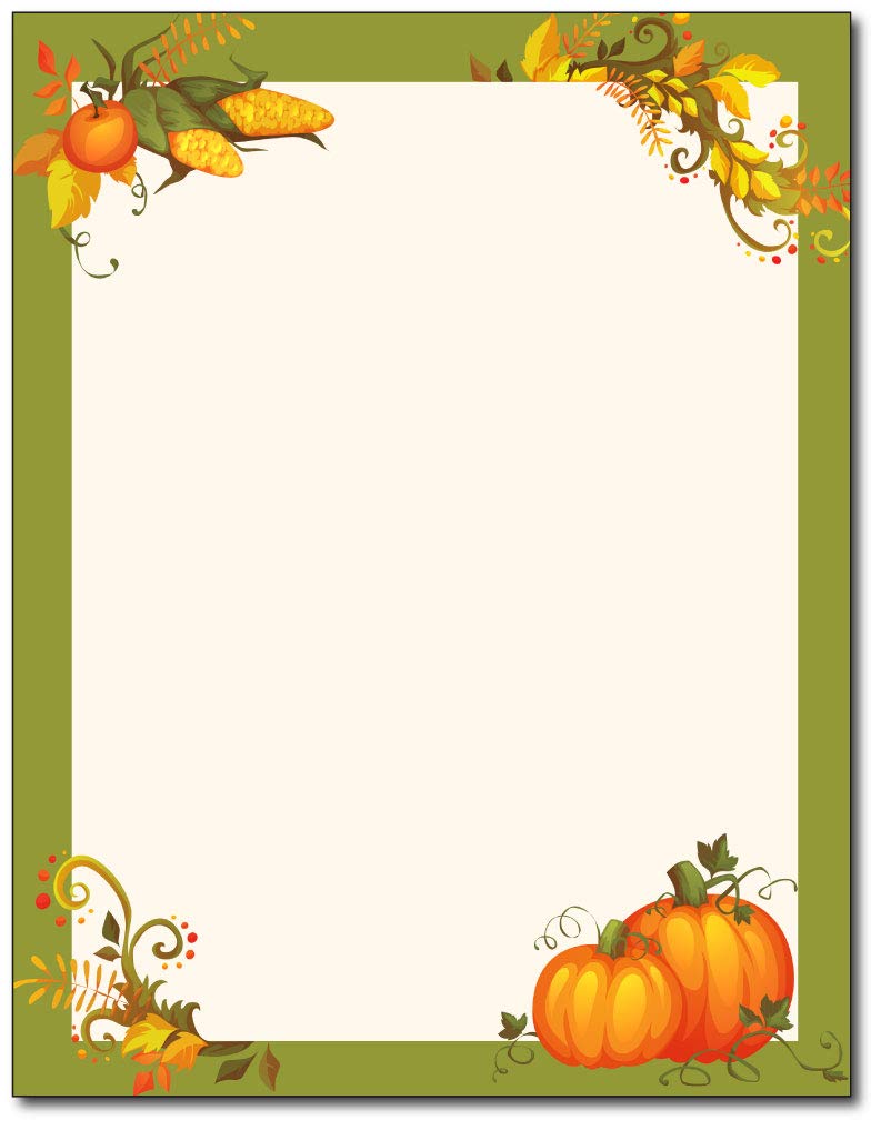 Amazon.com : Thanksgiving Harvest Border Stationery - 80 Sheets ...