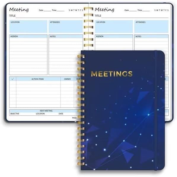 Amazon.com : Meeting Notebook for Work - Meeting Schedule Notebook, 7 ...