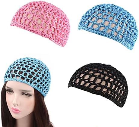 Amazon.com : Crochet Hair Net Cap Trio: Mesh Nets for Women's Nighttime ...