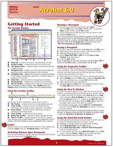 Adobe Acrobat 6.0 Quick Source Guide: Quick Source: 9781932104080 ...