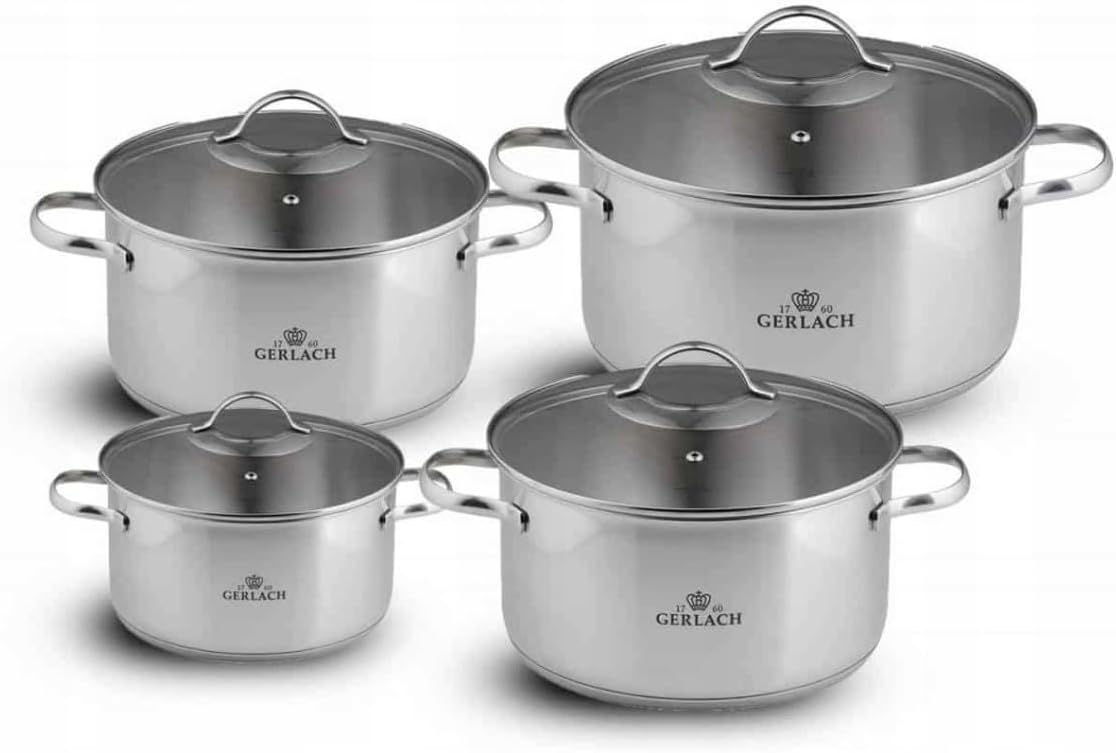 Amazon.com: Gerlach Viva Saucepan Set Stainless Steel 24 cm 8 Units ...