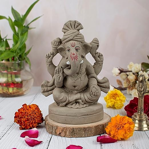 Buy IMAGICART Mitti Ganesh Idol | Eco-Friendly Handcrafted Mud/Clay ...