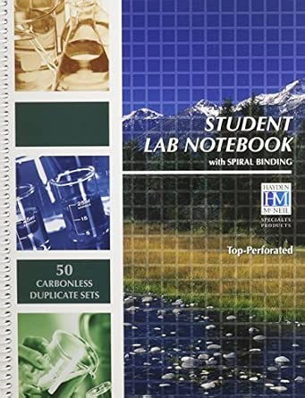 Student Lab Notebook with Spiral Binding by Hayden McNeil (2009-01-01 ...