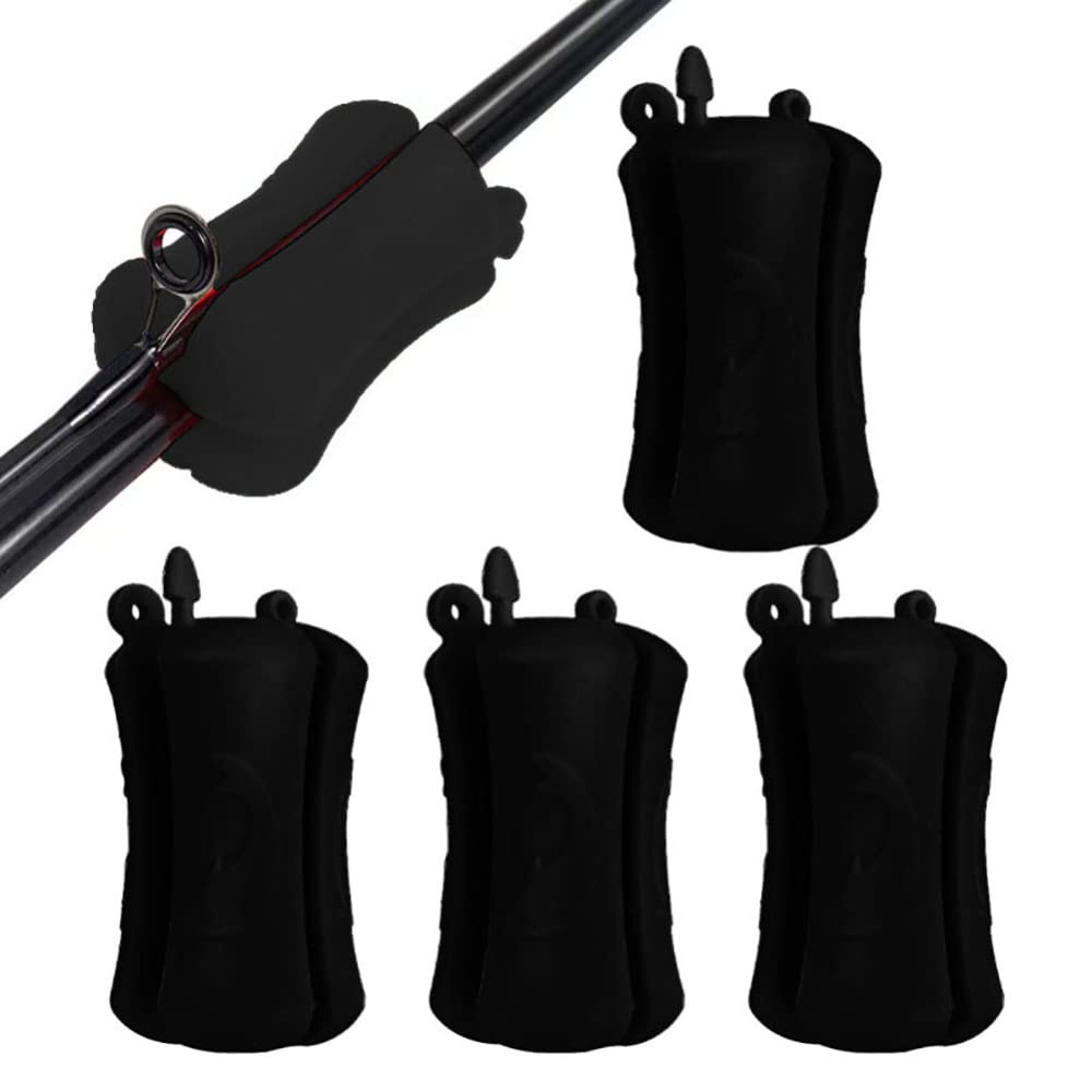 Amazon.com: Naiveferry 4Pcs Silicone Fishing Rod Holder Straps Black ...