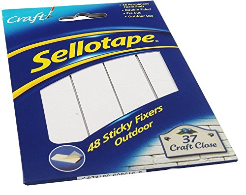 Sellotape Double Sided Permanent Outdoor Sticky Fixers - 20x20mm - 48 ...