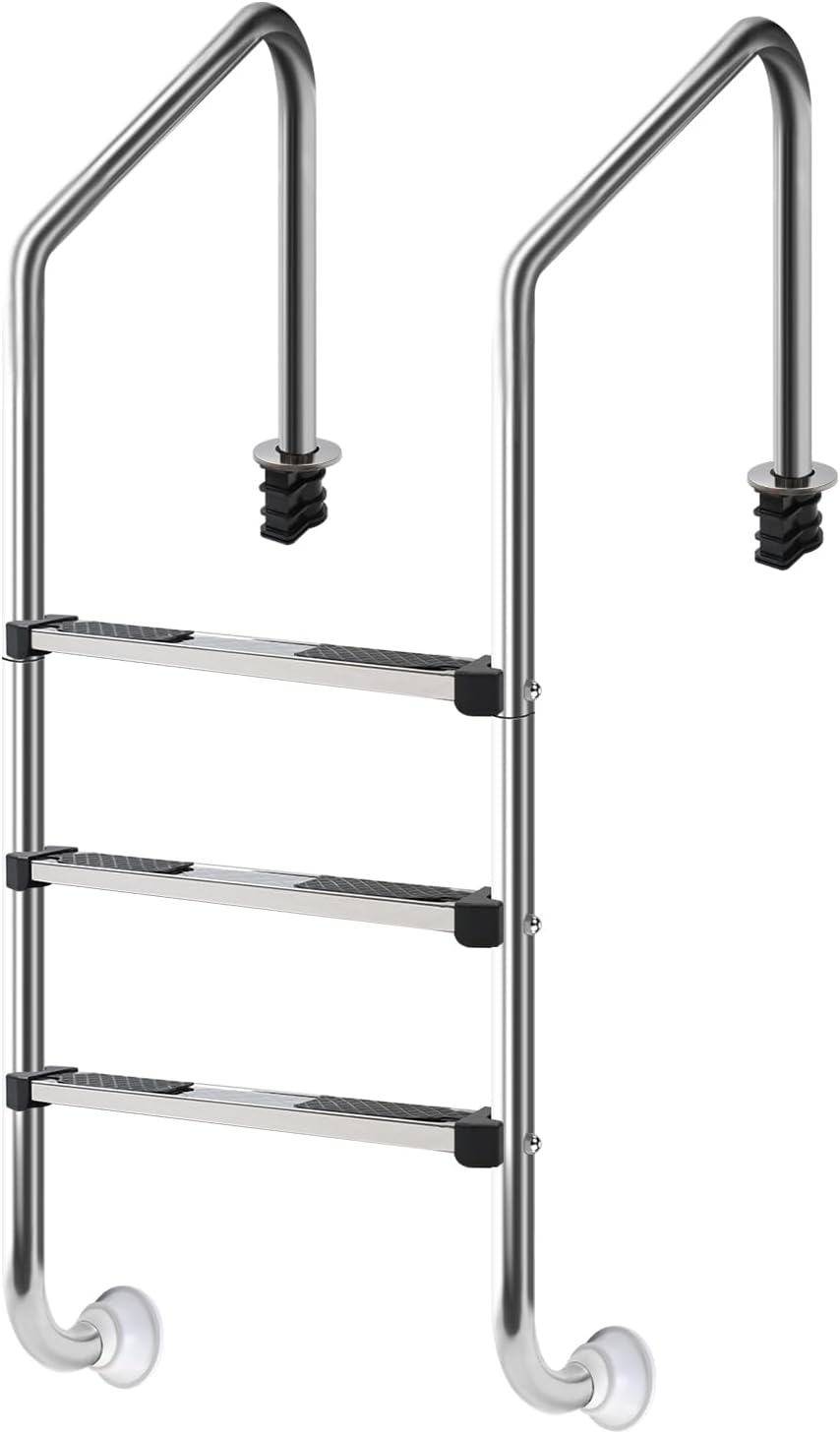 Amazon.com : Swimming Pool Ladder,3-Steps Inground with Non-Slip ...