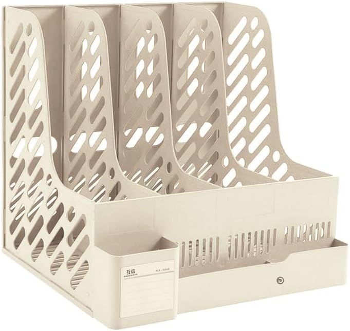 DaKos Plastic 4 Compartments File Rack Paper Holder, Desktop Organizers ...