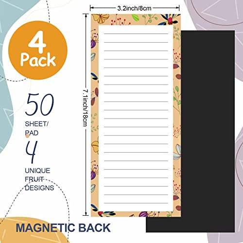 Snapklik.com : 4 Pack Magnetic Notepads For Refrigerator, Grocery List ...