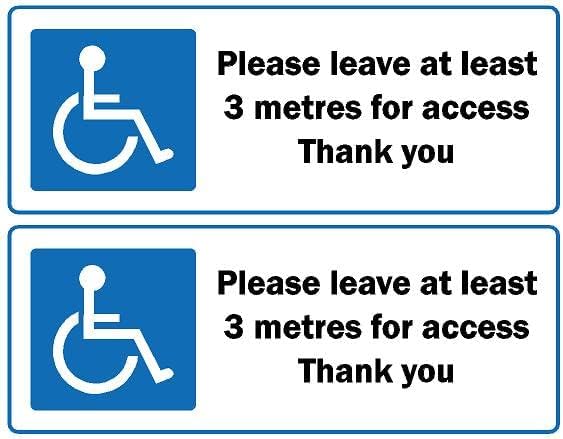 Please leave at least 3 metres for access Disabled car sign - Self ...