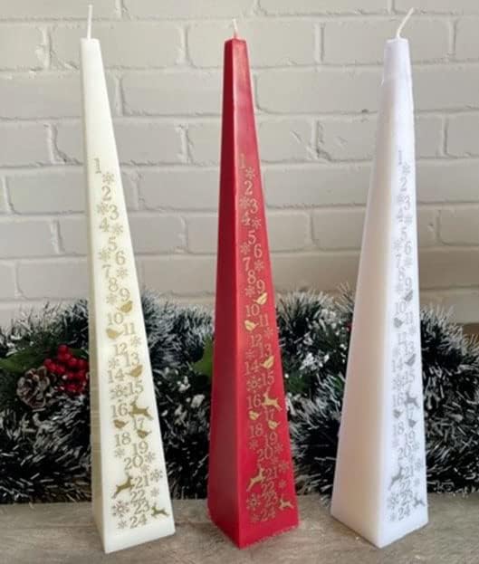 Large Advent Candle Very Tall 33cm Pyramid Square Cone Shape Candle ...