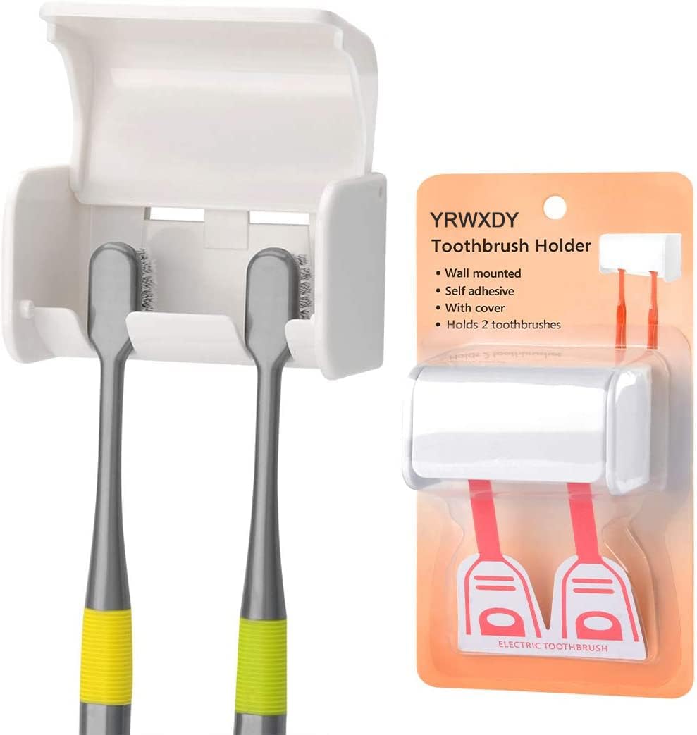 Amazon.com: YRWXDY Toothbrush Holder Wall Mounted with Cover, Self ...
