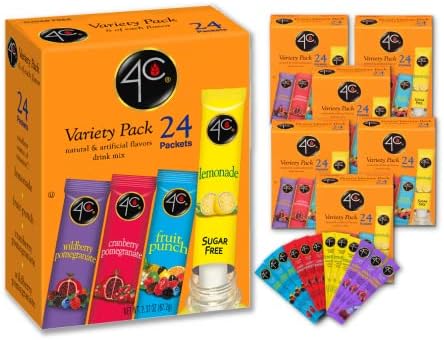 Amazon.com : 4C Powder Drink Mix Packets, Iced Tea Variety 1 Pack, 44 ...