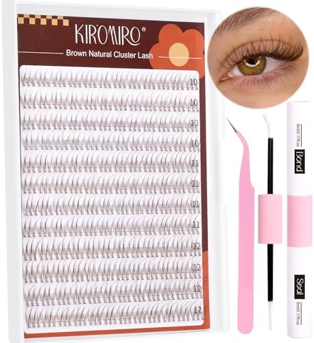 Amazon.com: Kiromiro Brown Lashes Extension Kit, Natural Lashes Cluster ...