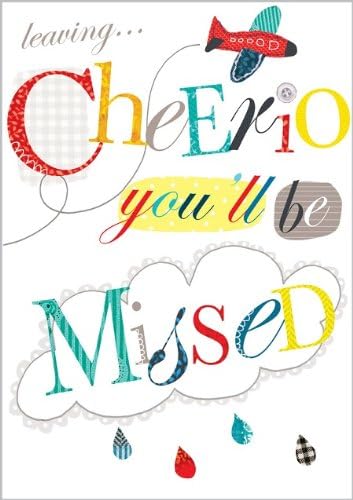 Cheerio You'll Be Missed/Leaving Card: Amazon.co.uk: Stationery ...