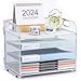 Amazon.com: NCXTKJ 4-Tier Paper File Tray Organizer, Desk Organizer ...