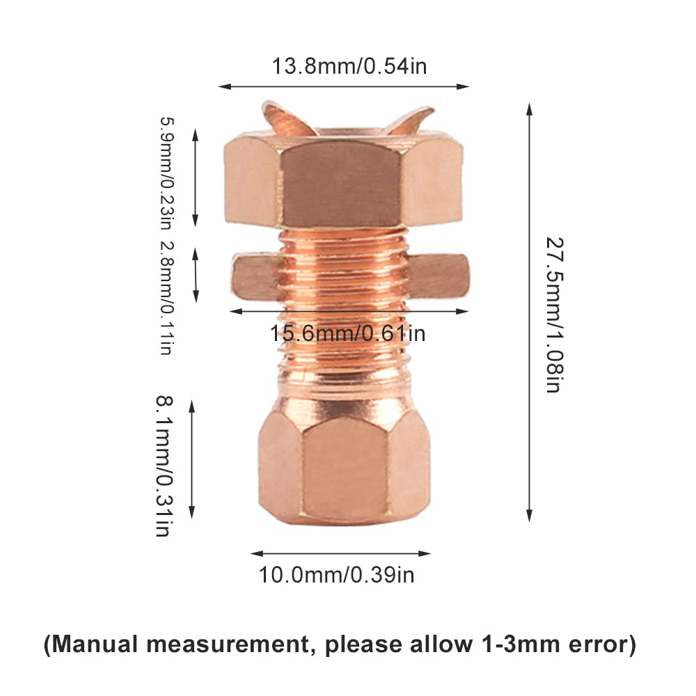 Snapklik.com : 6PCS Split Bolt Connector Copper Grounding Clamps For ...