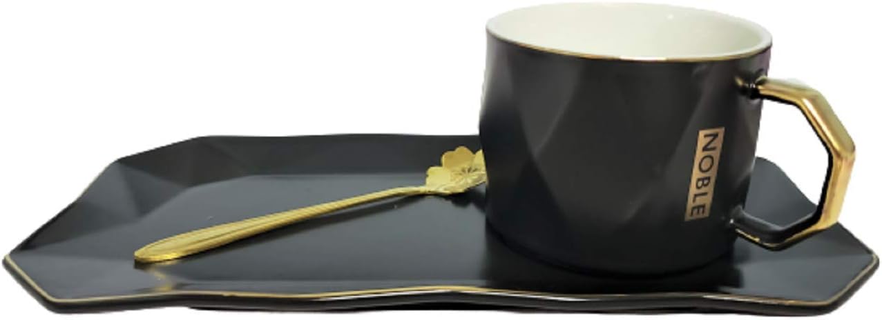 Amazon.com | YAGE Ceramic Coffee Mug Set Tea Cup with Spoon and Tray ...