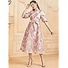 Amazon.com: Women's Dress Dresses for Women 1pc Floral Print Belted ...