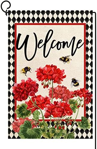 Amazon.com : Ladybug Gathering Burlap Spring Garden Flag Welcome 12.5 ...