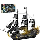 Amazon.com: Reobrix Pirate Ship Building Set with LED Lights,Large ...