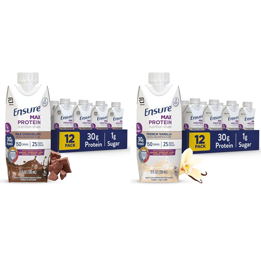 Amazon.com: Ensure Max Protein Milk Chocolate & French Vanilla ...