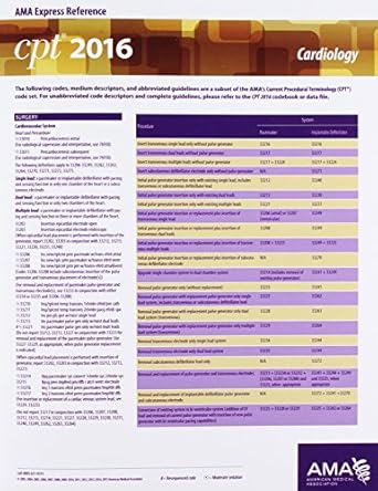 Buy CPT 2016 Express Reference Cards: Multiple Specialities: Cardiology ...