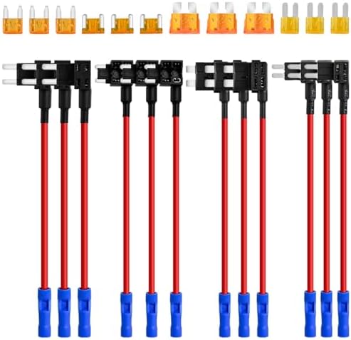 Amazon.com: YAKEFLY 12 Pack Fuse Taps Set,4 Types 12V Car Add-a-Circuit ...