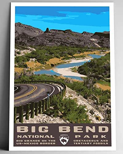 Amazon.com: Big Bend National Park Vintage-Style Travel Poster - 8x10 ...