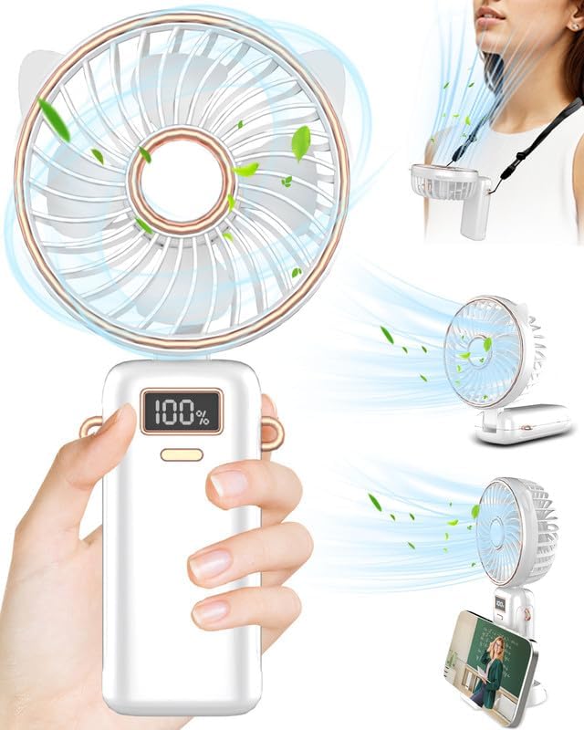 Amazon.com: Portable Mini Hand Fan - Rechargeable Battery Operated ...