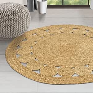 Amazon.com: GRUHUM Round Jute Area Rug 8ft Natural Fiber Handmade Boho ...