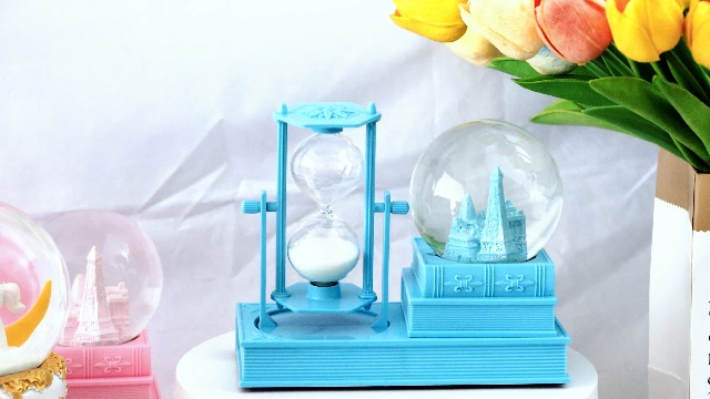 Watch LED Music Crystal Snow Globe with Hourglass Timer Home Decor on ...